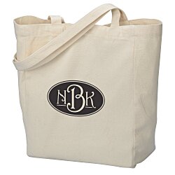 4imprint.com: Natural Canvas Hook and Loop Closure Tote Bag 130744-N