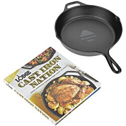 4imprint.com: Lodge Cast Iron Skillet with Cast Iron Nation Cookbook ...