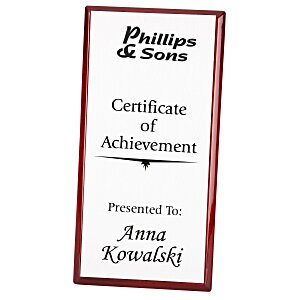 4imprint.com: Rosewood Finished Plaque with Aluminum Plate - 12" 108976-RW