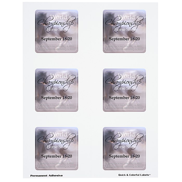 4imprint.com: Quick & Colorful Perforated Sheeted Label - Square 2-1/2 ...