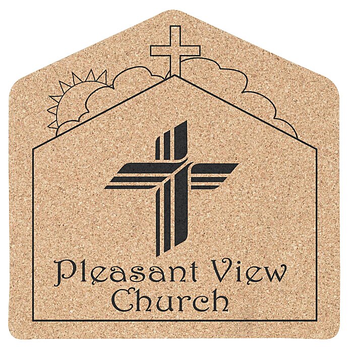 4imprint.com: Large Cork Coaster - Church 131167-CH