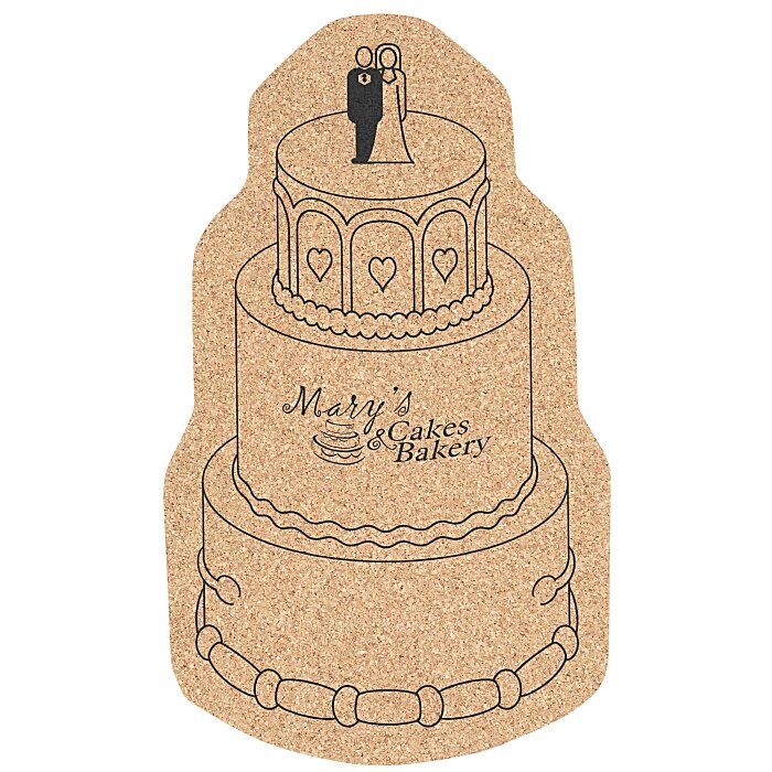 4imprint.com: Large Cork Coaster - Wedding Cake 131167-WC