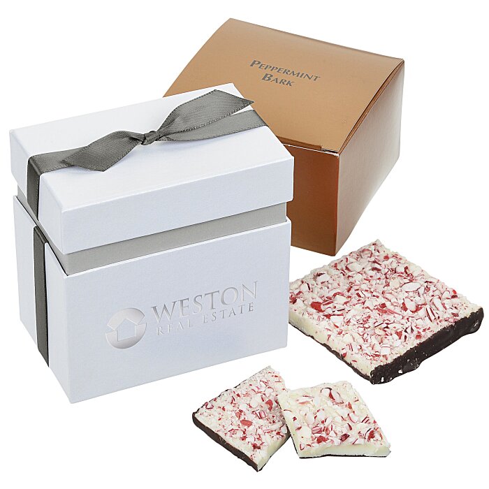 4imprint.com: Fancy Favor Gift Box - Peppermint Bark 154743-PB