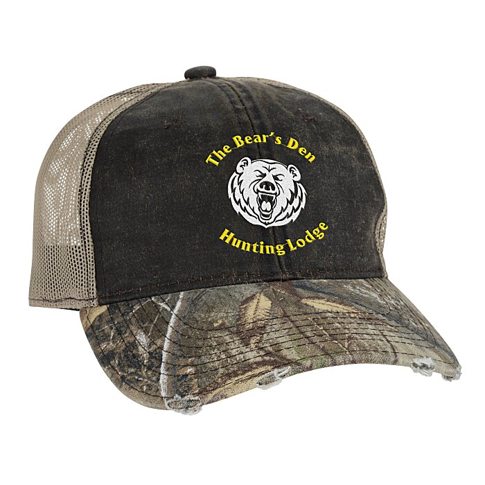 4imprint.com: Distressed Camo Mesh Back Cap 156746