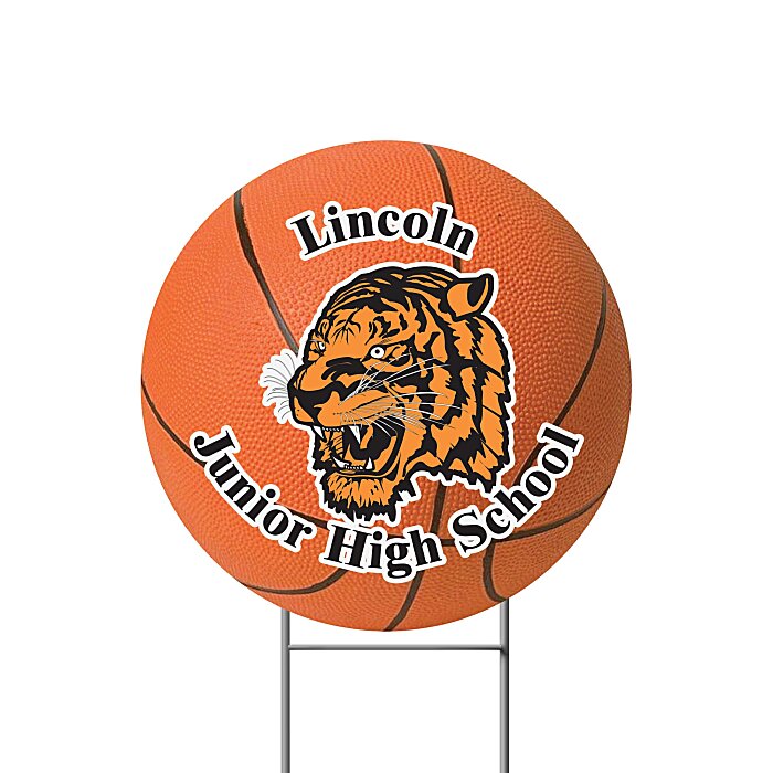 4imprint.com: Sport Yard Sign - Basketball - 24" x 24" 158523-BK-2424