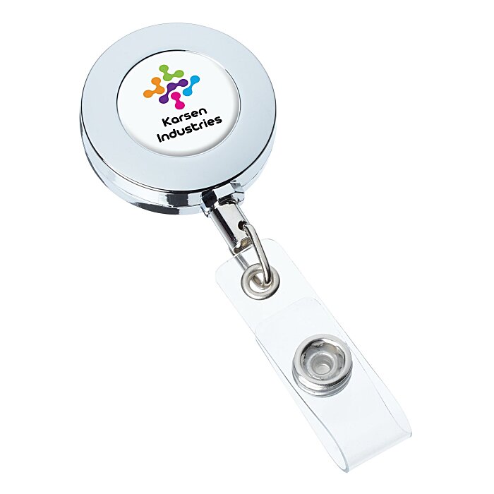 4imprint.com: Domed Metal Retractable Badge Holder with Slip Clip 160257 4imprint.com: Domed Metal Retractable Badge Holder with Slip Clip 160257