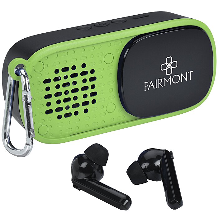 4imprint.com: Power Slide True Wireless Ear Buds and Speaker - 24 hr ...