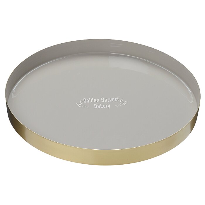 4imprint.com: Be Home Luxe Round Enamel Tray 164884
