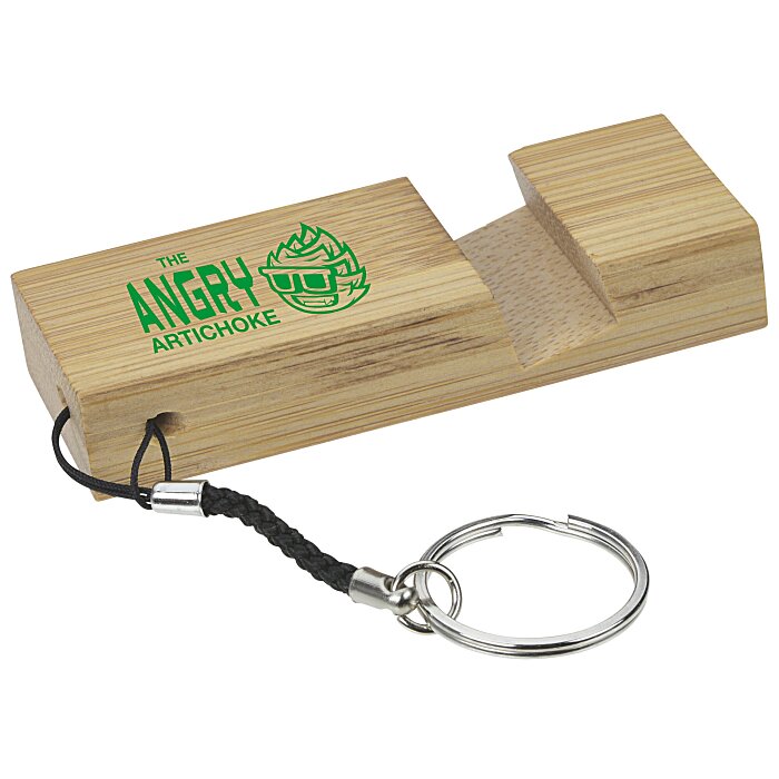 4imprint.com: Bamboo Phone Stand Keychain 165158