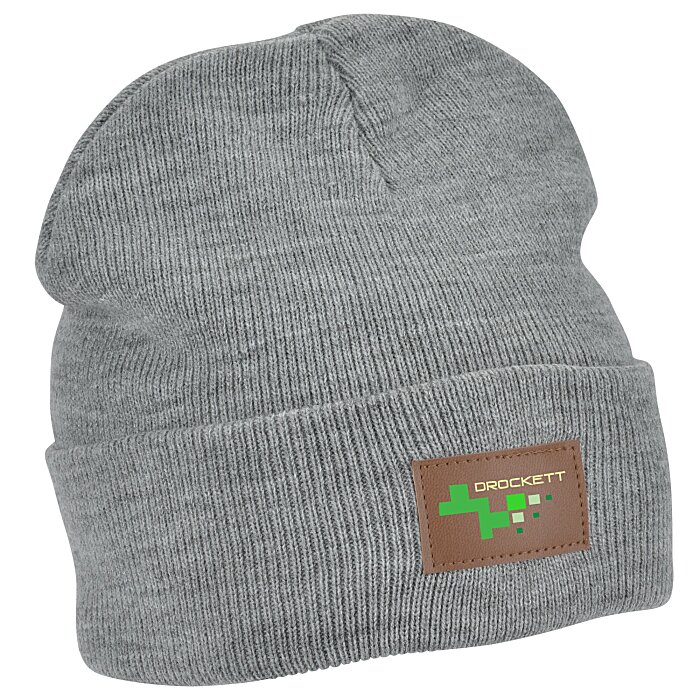 4imprint.com: Knit Cuffed Patch Beanie 166498