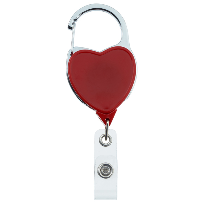 4imprint.com: Heavy Duty Clip On Retractable Badge Holder - Heart ...