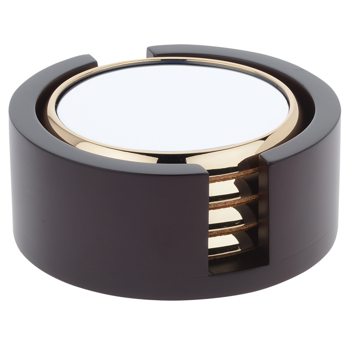 4imprint.com: Four Round Full Color Coasters with Wood Tray 138540-4-RD