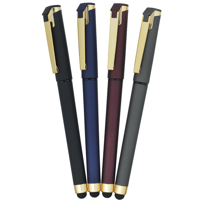 4imprint.com: Cali Soft Touch Stylus Gel Pen - Metallic - Matte Gold ...