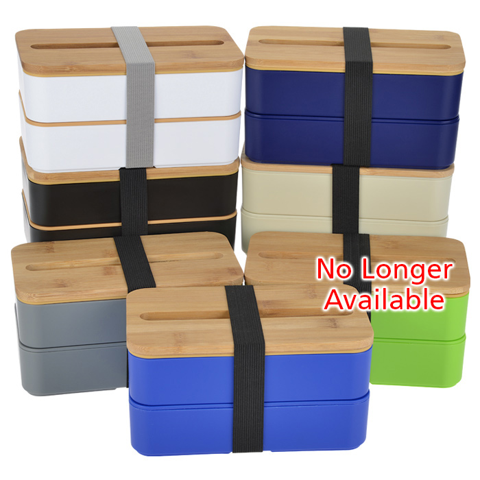 4imprint.com: Stackable Bento Lunch Set with Phone Stand Lid 155237-PS