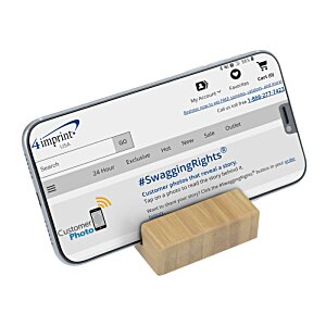 4imprint.com: Bamboo Block Phone Stand 162444