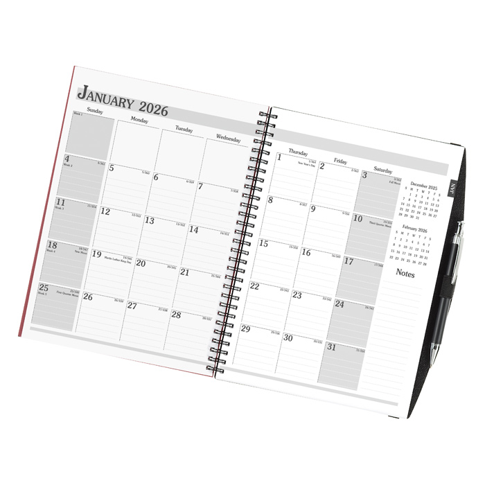 4imprint.com: Hybrid Monthly Planner Notebook with Pen 163857-M-SET