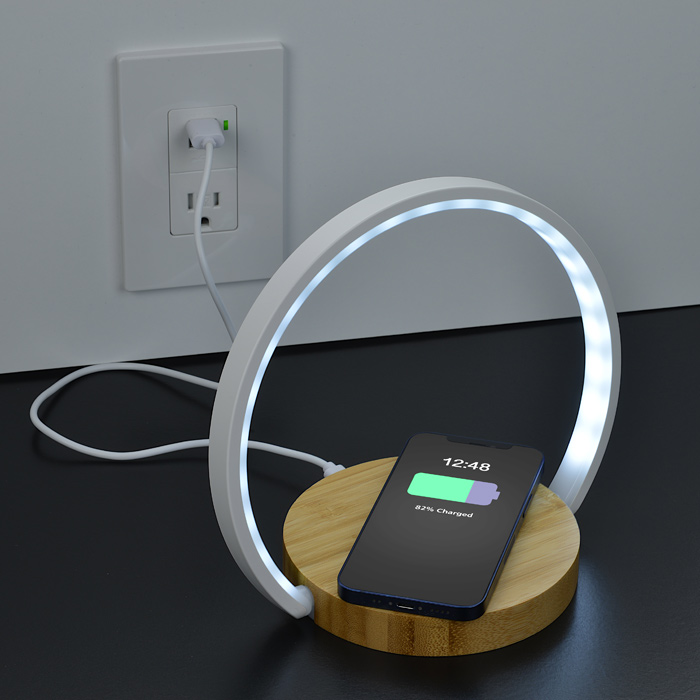 4imprint.com: Bamboo Wireless Charger Night Light 166451