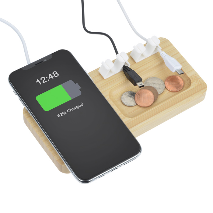 4imprint.com: Bamboo Desktop Wireless Charger 166731