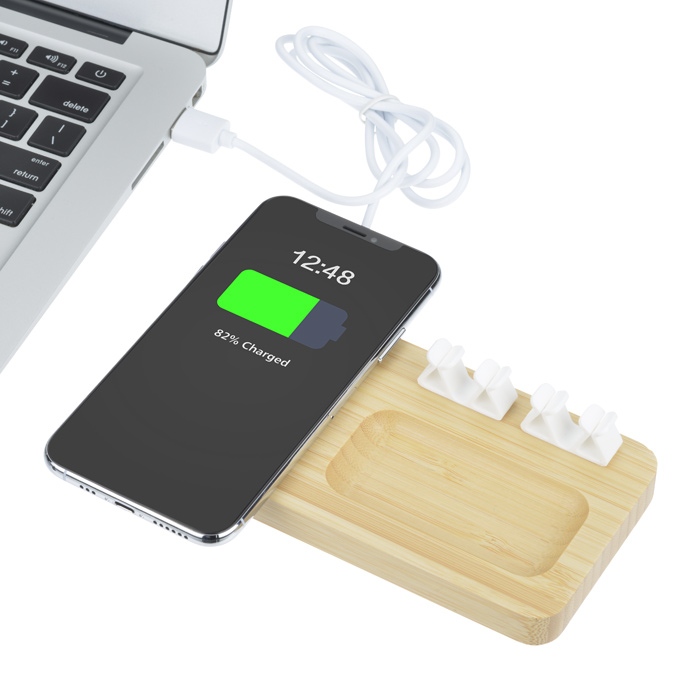 4imprint.com: Bamboo Desktop Wireless Charger 166731