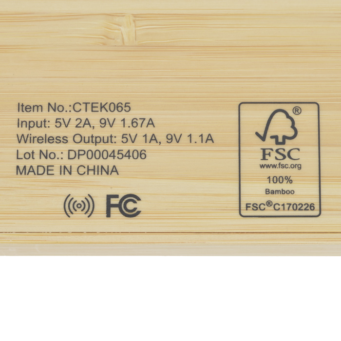 4imprint.com: Bamboo Desktop Wireless Charger 166731