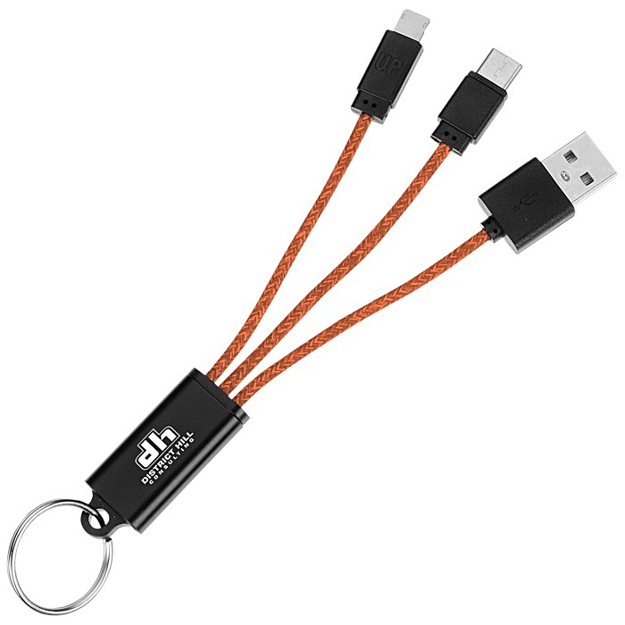 4imprint.com: Ridge Line Charging Cable Keychain 139396