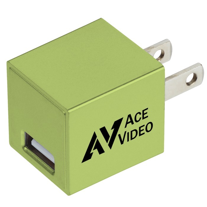 4imprint.com: Square USB Wall Charger - Metallic 133297-M