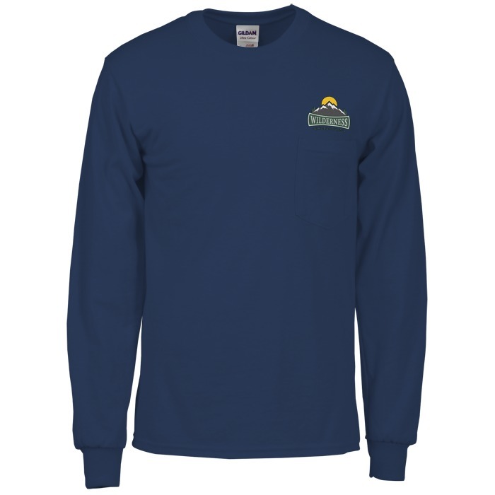 4imprint.com: Gildan 6 oz. Ultra Cotton LS Pocket T-Shirt - Colors - Embroidered 590-LS-P-C-E