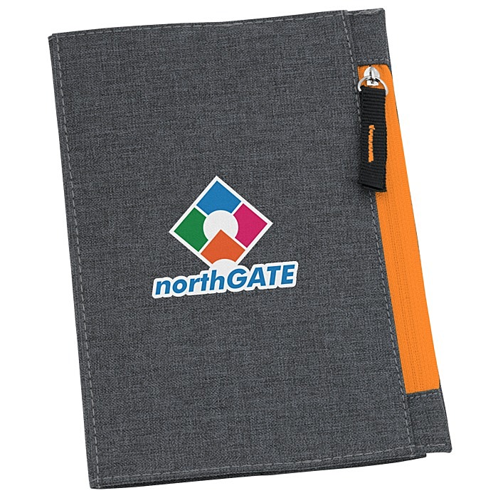 4imprint.com: Gray Line Zippered Notebook 146877