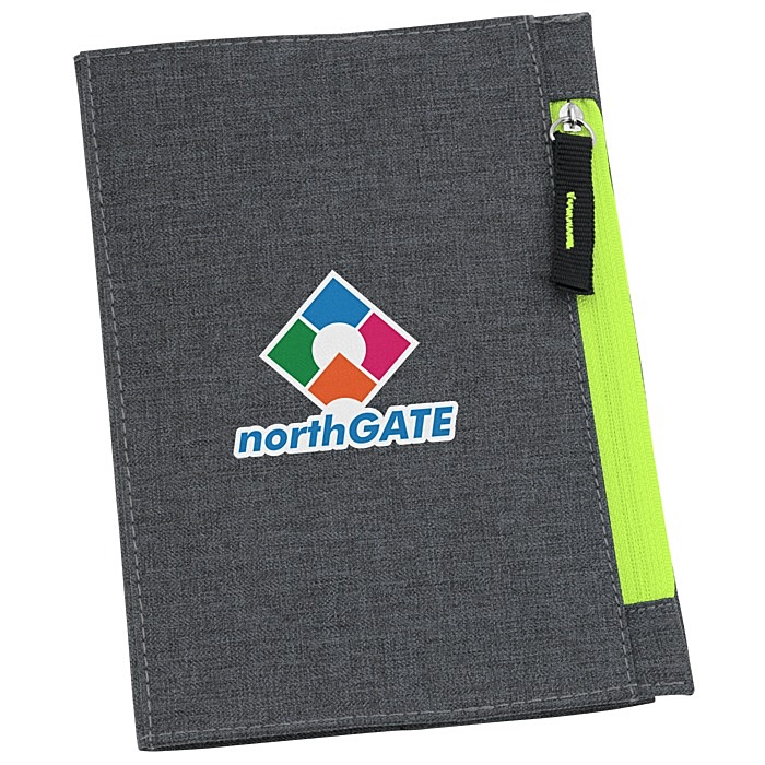 4imprint.com: Gray Line Zippered Notebook 146877