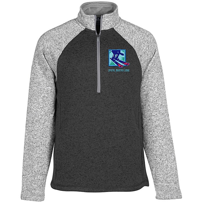 4imprint.com: Colorblock 1/4-Zip Heathered Sweater Fleece Pullover ...