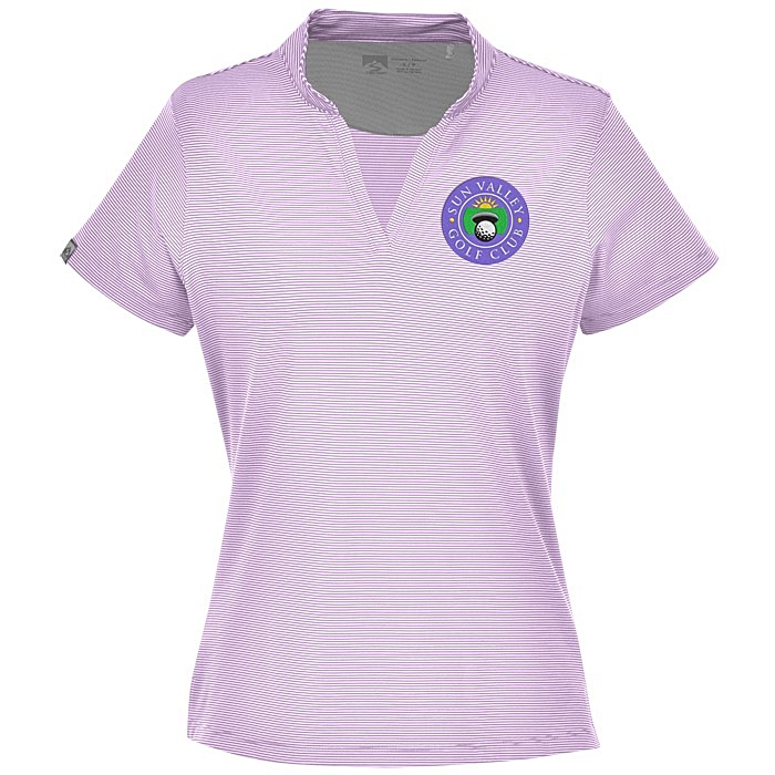 4imprint.com: Storm Creek Optimist Stripe Interlock V-Neck Polo ...