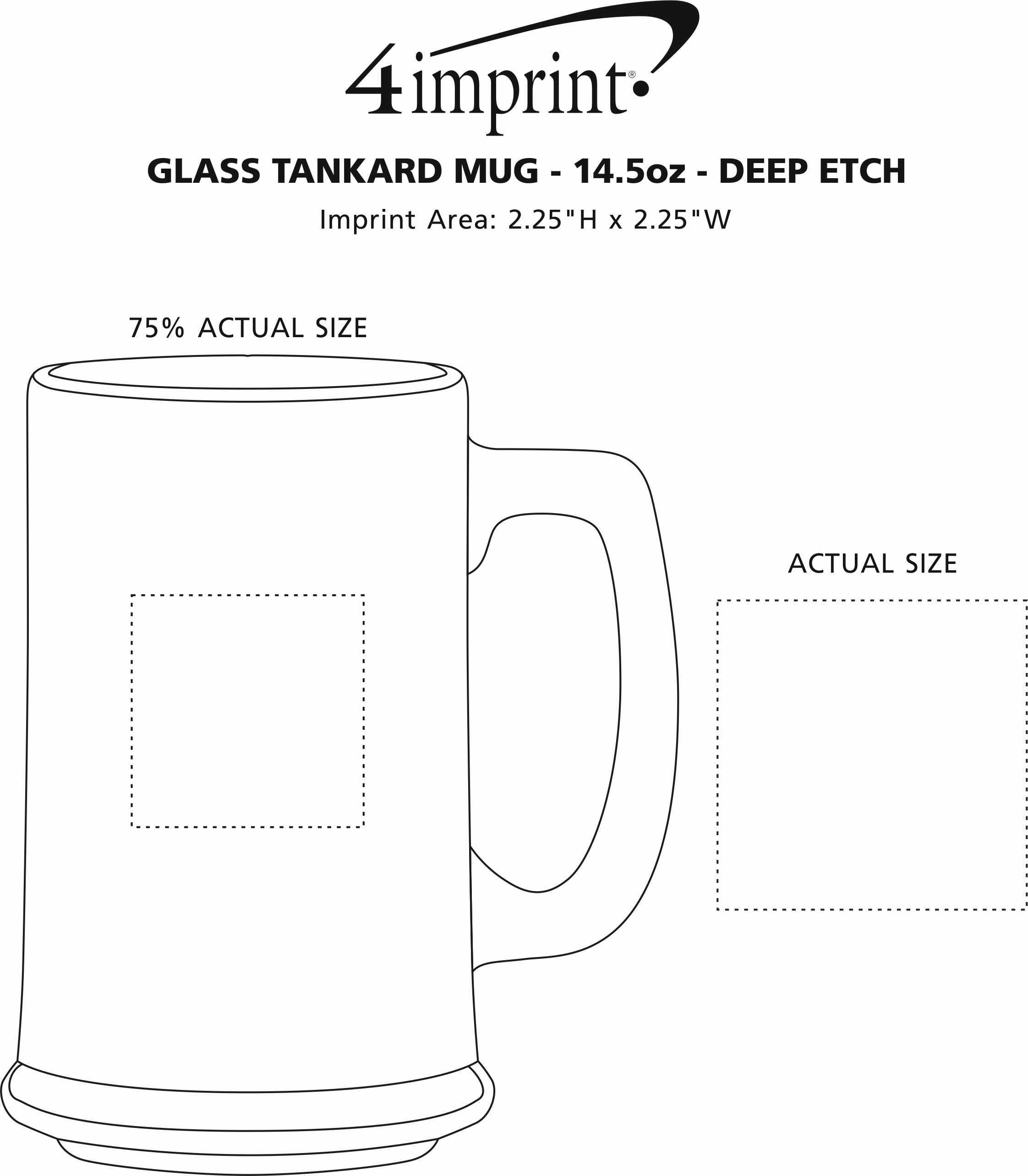 4imprint.com: Glass Tankard Mug - 14.5 oz. - Deep Etch 101350-DE
