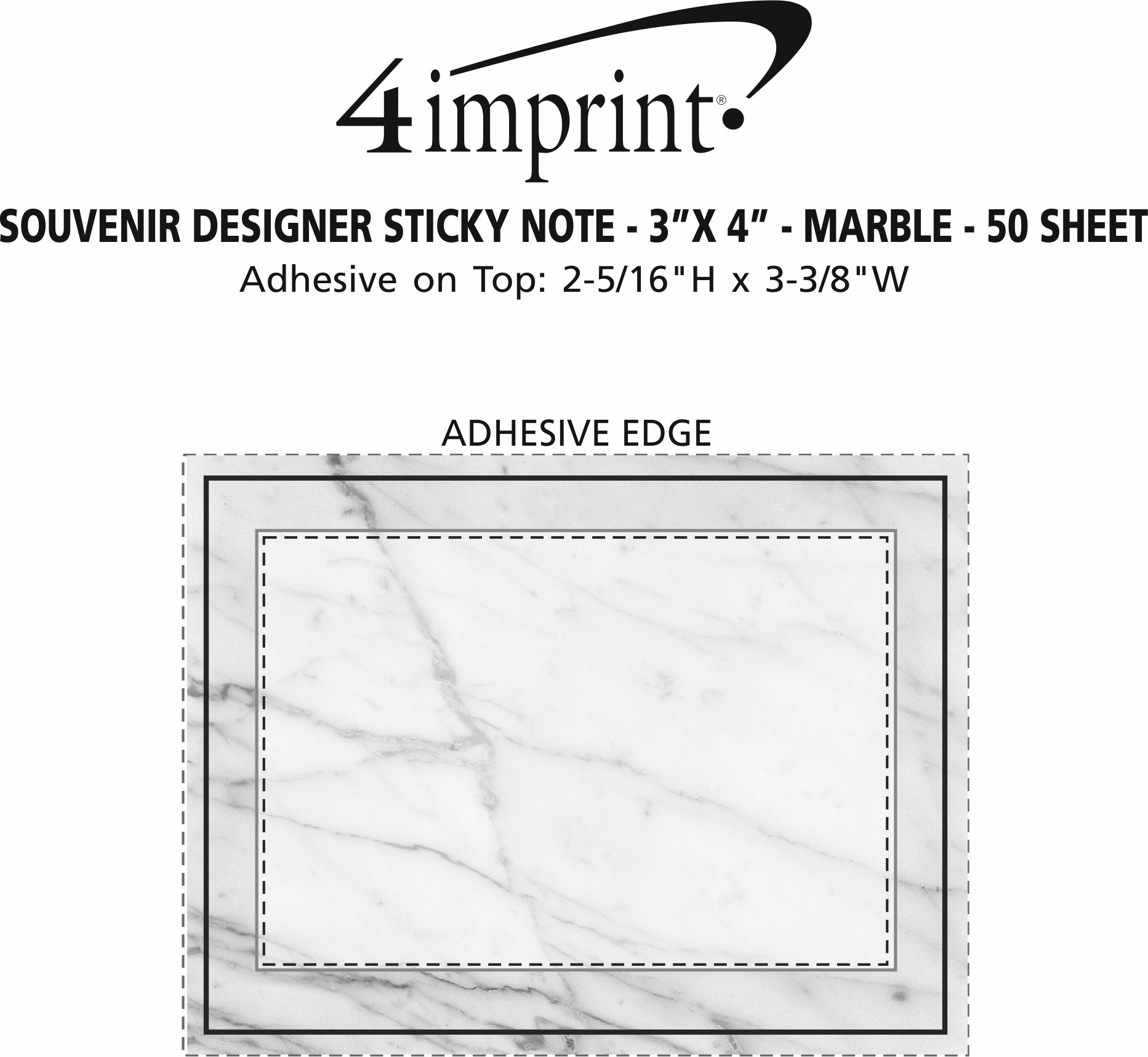 4imprint.com: Souvenir Designer Sticky Note - 3" x 4" - Marble - 50 ...