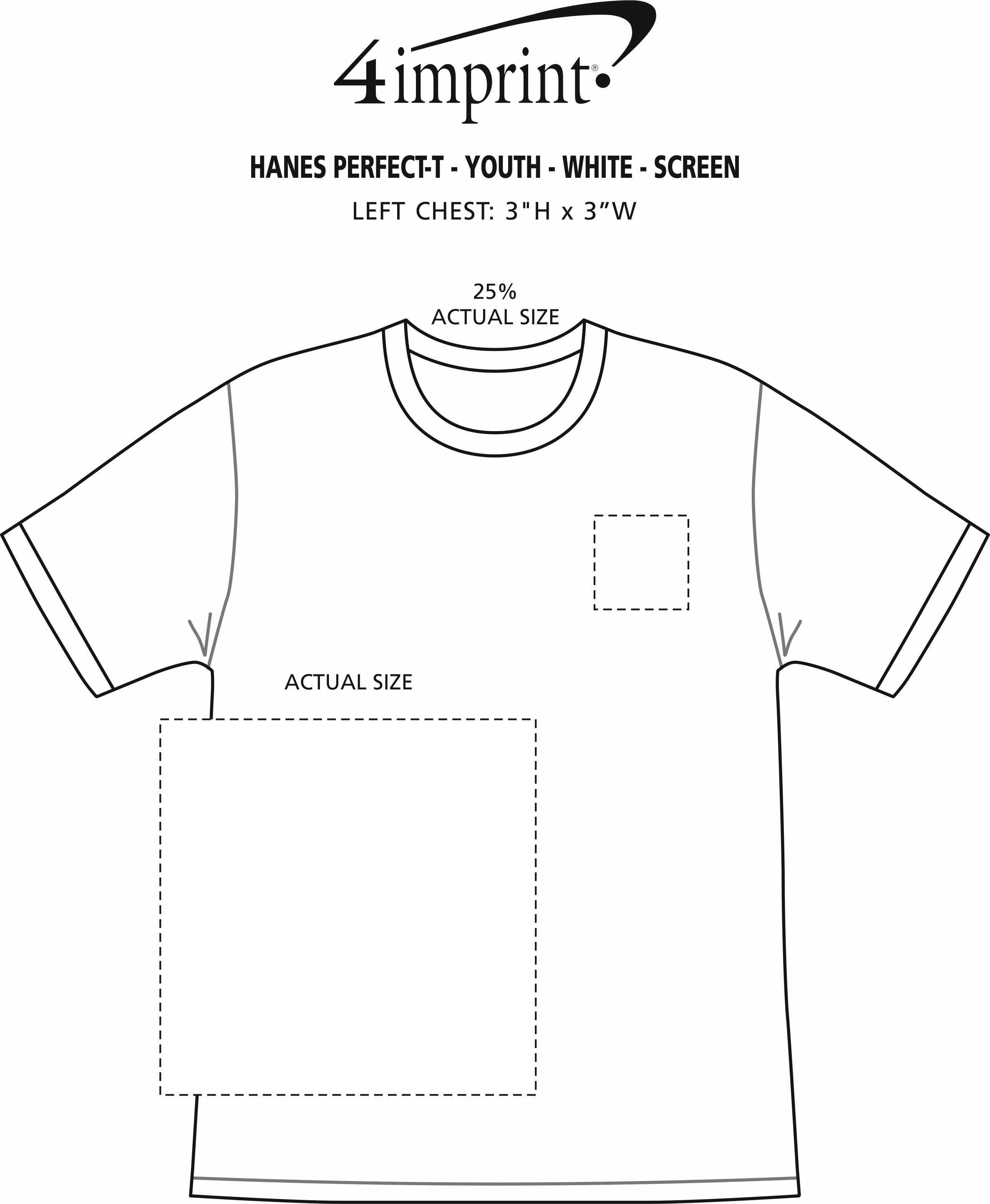Hanes Perfect T Youth White Screen 103478 Y W S