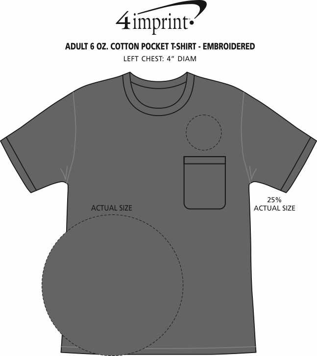 4imprint.com: Adult 6 oz. Cotton Pocket T-Shirt - Embroidered 107250-P-E