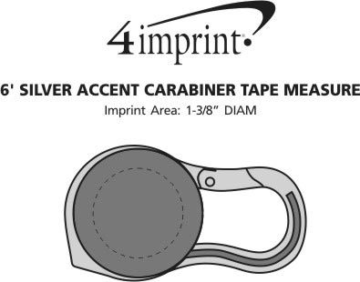 4imprint.com: 6' Silver Accent Carabiner Tape Measure 111291