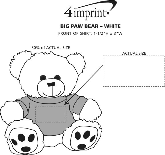 4imprint.com: Big Paw Bear - White 115191-W