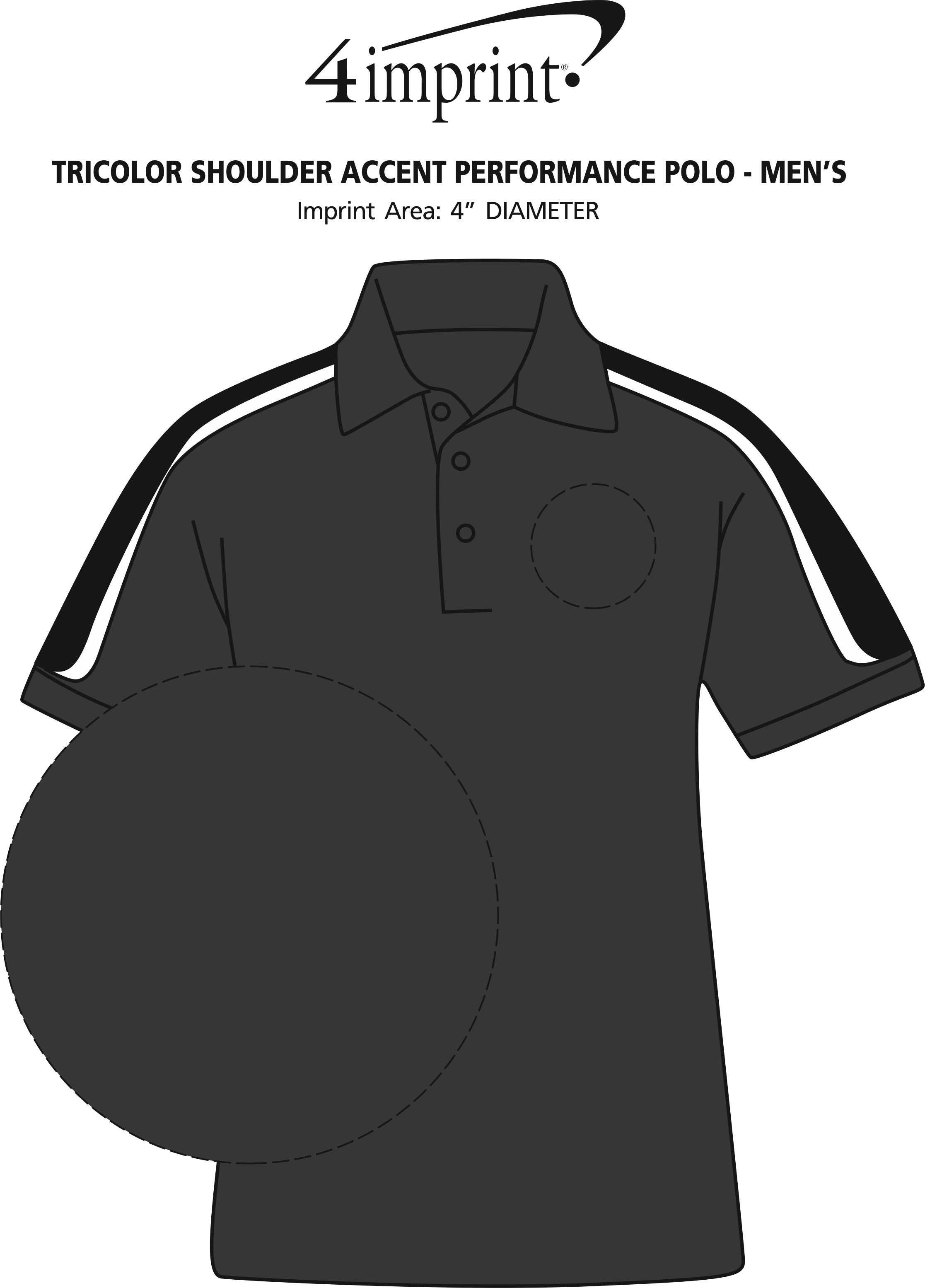 4imprint.com: Tricolor Shoulder Accent Performance Polo - Men's 116923-M