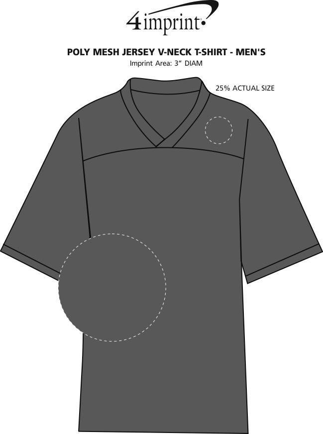 4imprint.com: Poly Mesh Jersey V-Neck T-Shirt - Men's - Embroidered ...