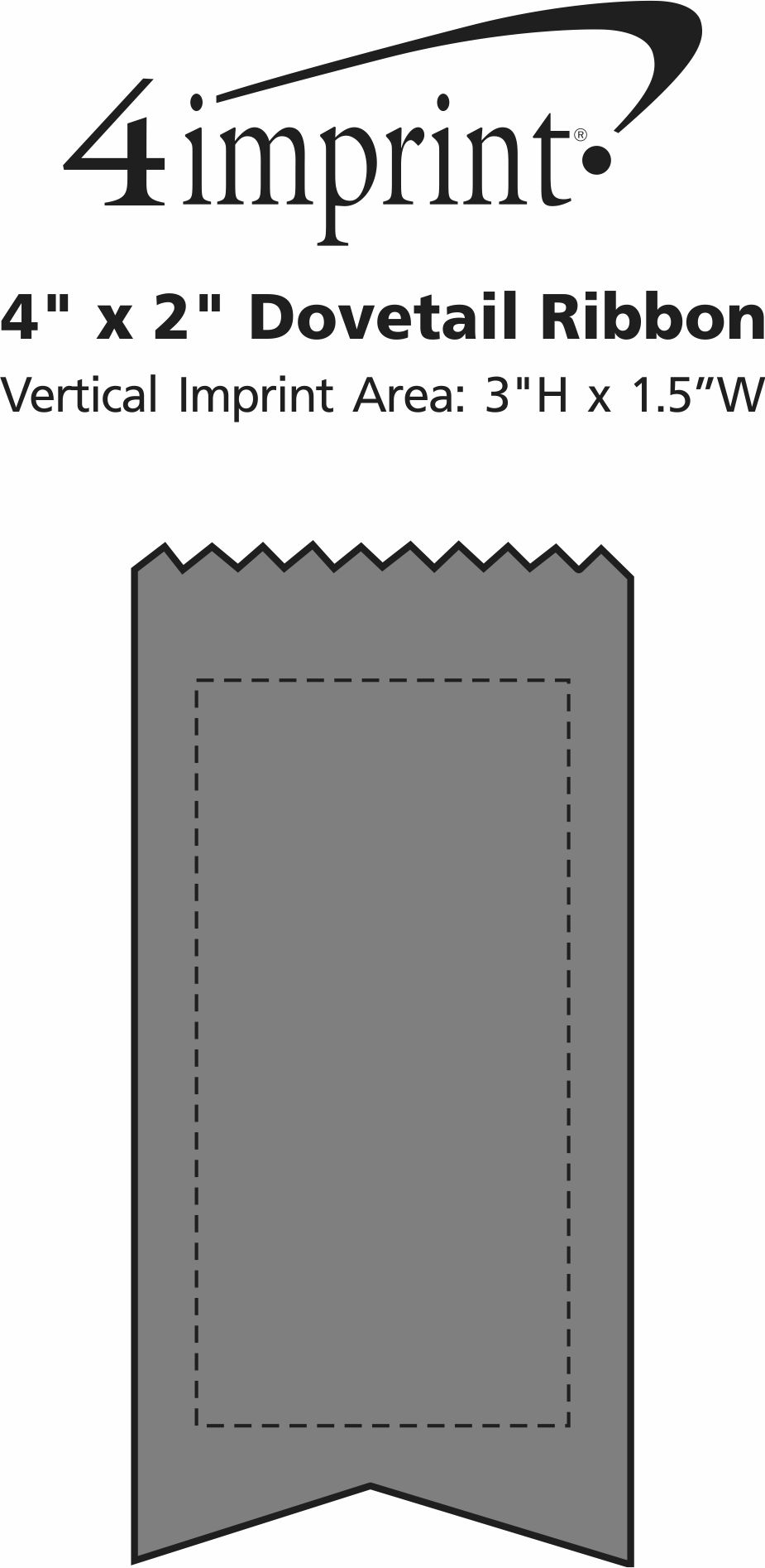 4imprint.com: 4" x 2" Dovetail Ribbon 127360-42-D