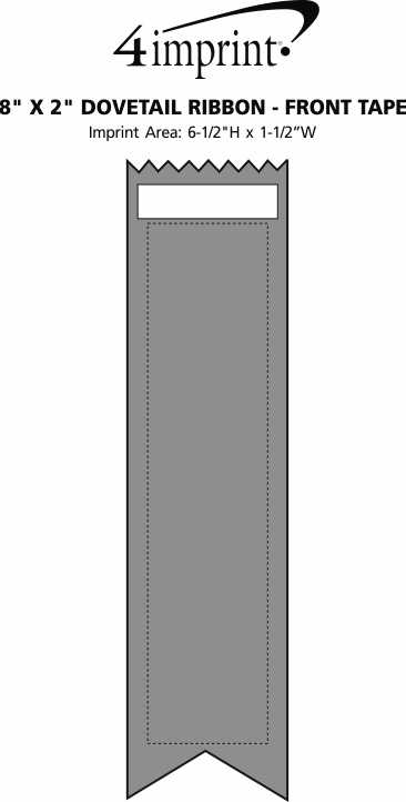 4imprint.com: 8" x 2" Dovetail Ribbon - Front Tape 127360-82-D-FT