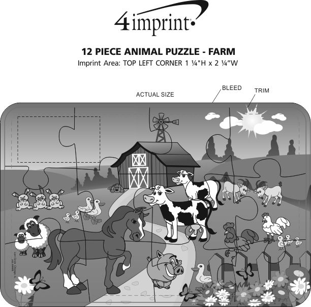 4imprint.com: 12-Piece Animal Puzzle - Farm 127388-FA