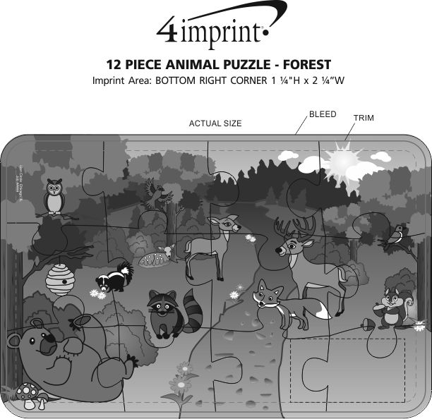 4imprint.com: 12-Piece Animal Puzzle - Forest 127388-FO