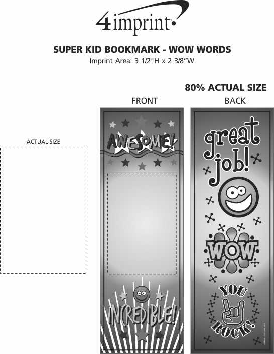 4imprint.com: Super Kid Bookmark - Wow Words 140889-WW