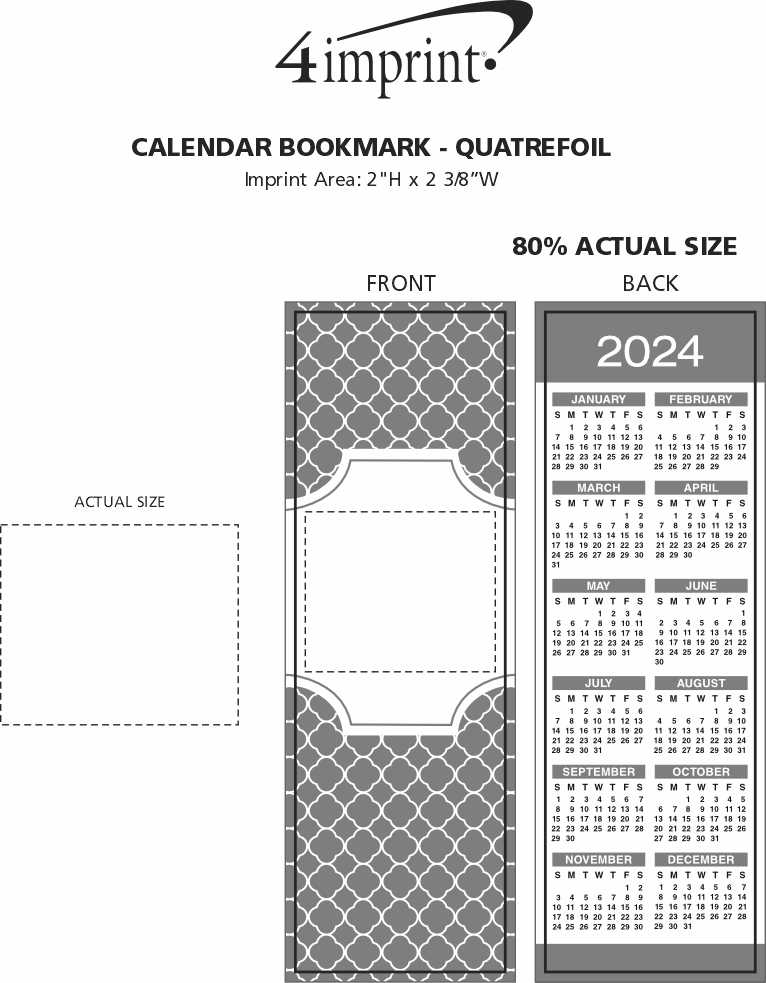 4imprint.com: Calendar Bookmark - Quatrefoil 141320-Q