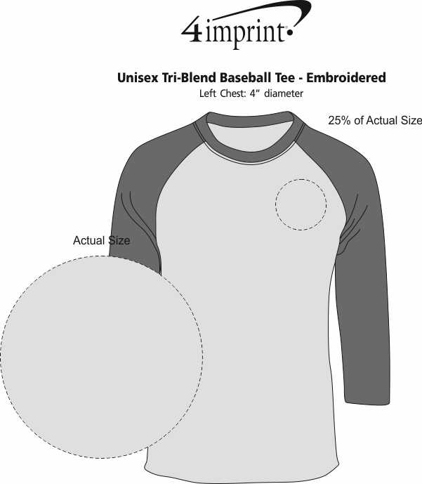 4imprint.com: Unisex Tri-Blend Baseball Tee - Embroidered 146146-E