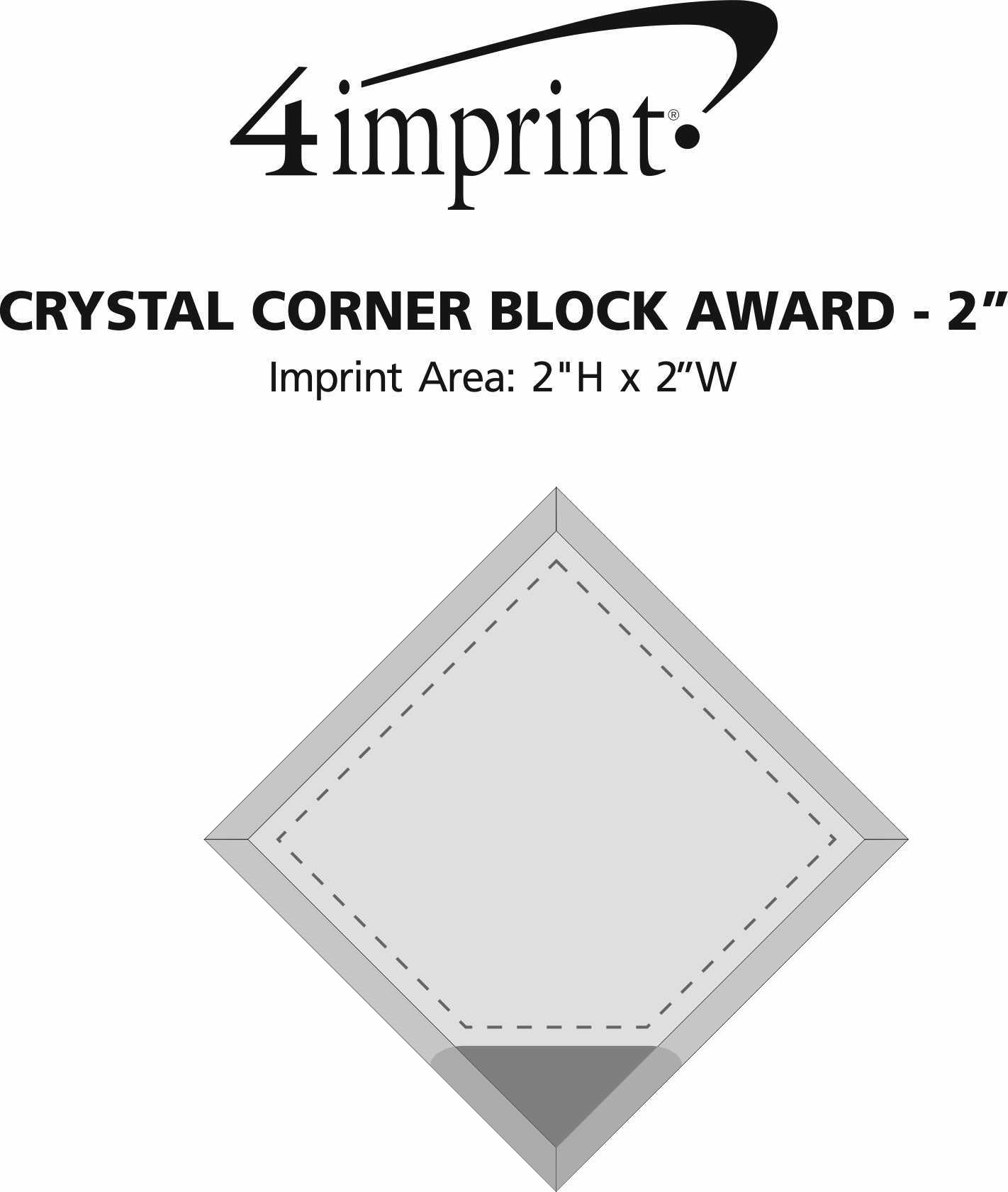 4imprint.com: Crystal Corner Block Award - 2" 148304-2