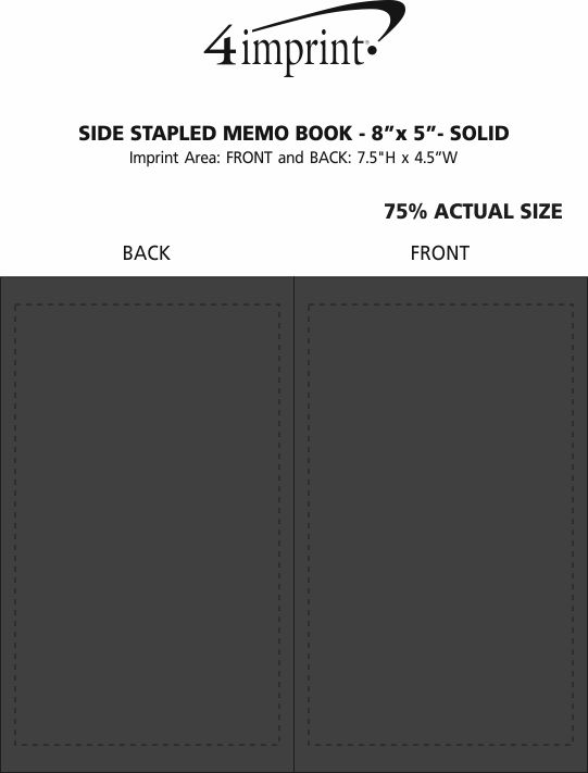 4imprint.com: Side Stapled Memo Book - 8" x 5" - Solid 153353-85-S