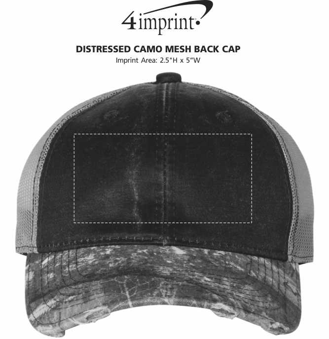 4imprint.com: Distressed Camo Mesh Back Cap 156746