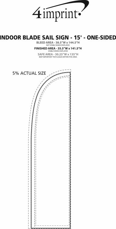 4imprint.com: Indoor Value Blade Sail Sign - 15' - One-Sided 157444-15-IN-1
